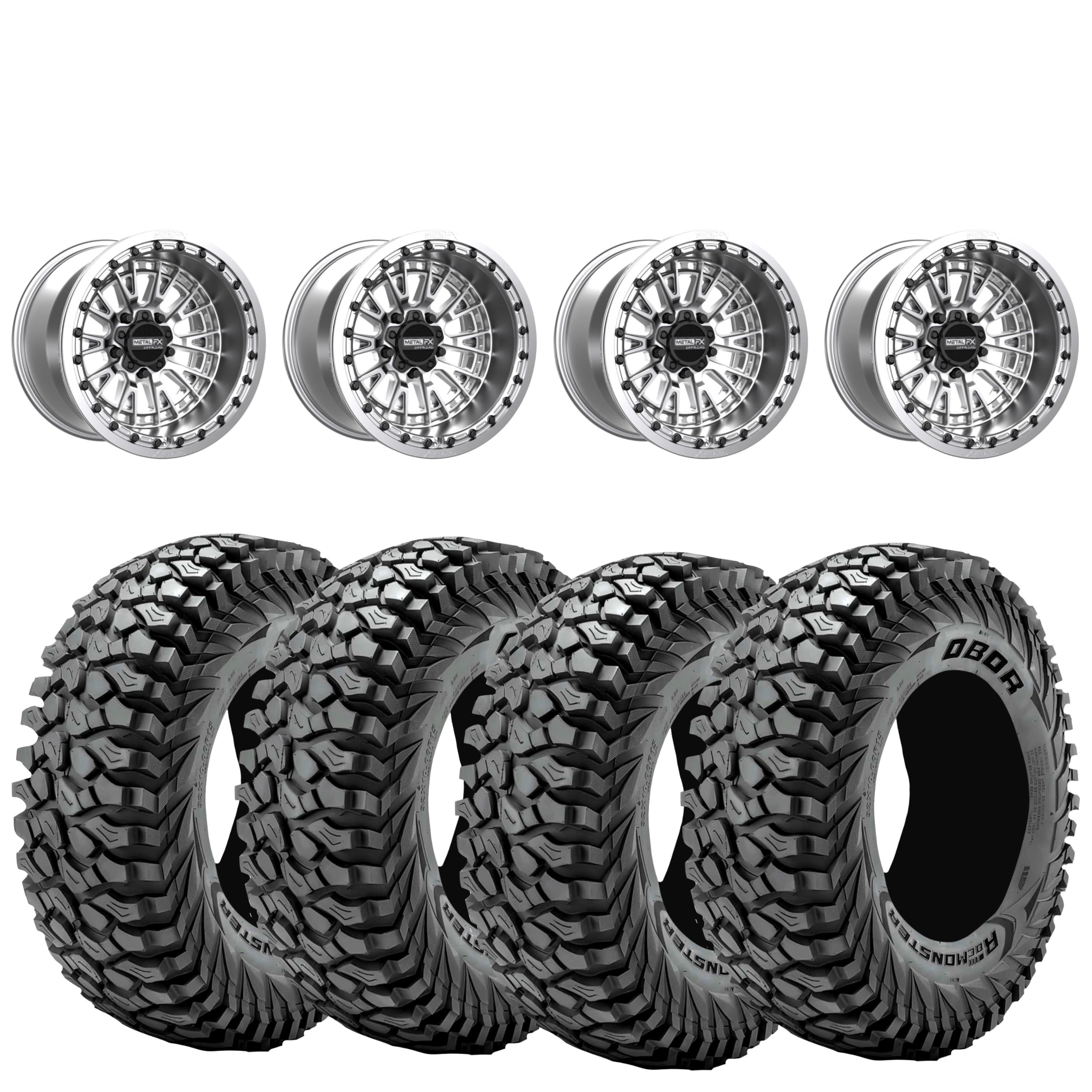 Metal FX Slayer R Raw Machined 15x10 Beadlock Wheels on Obor RocScrape ...