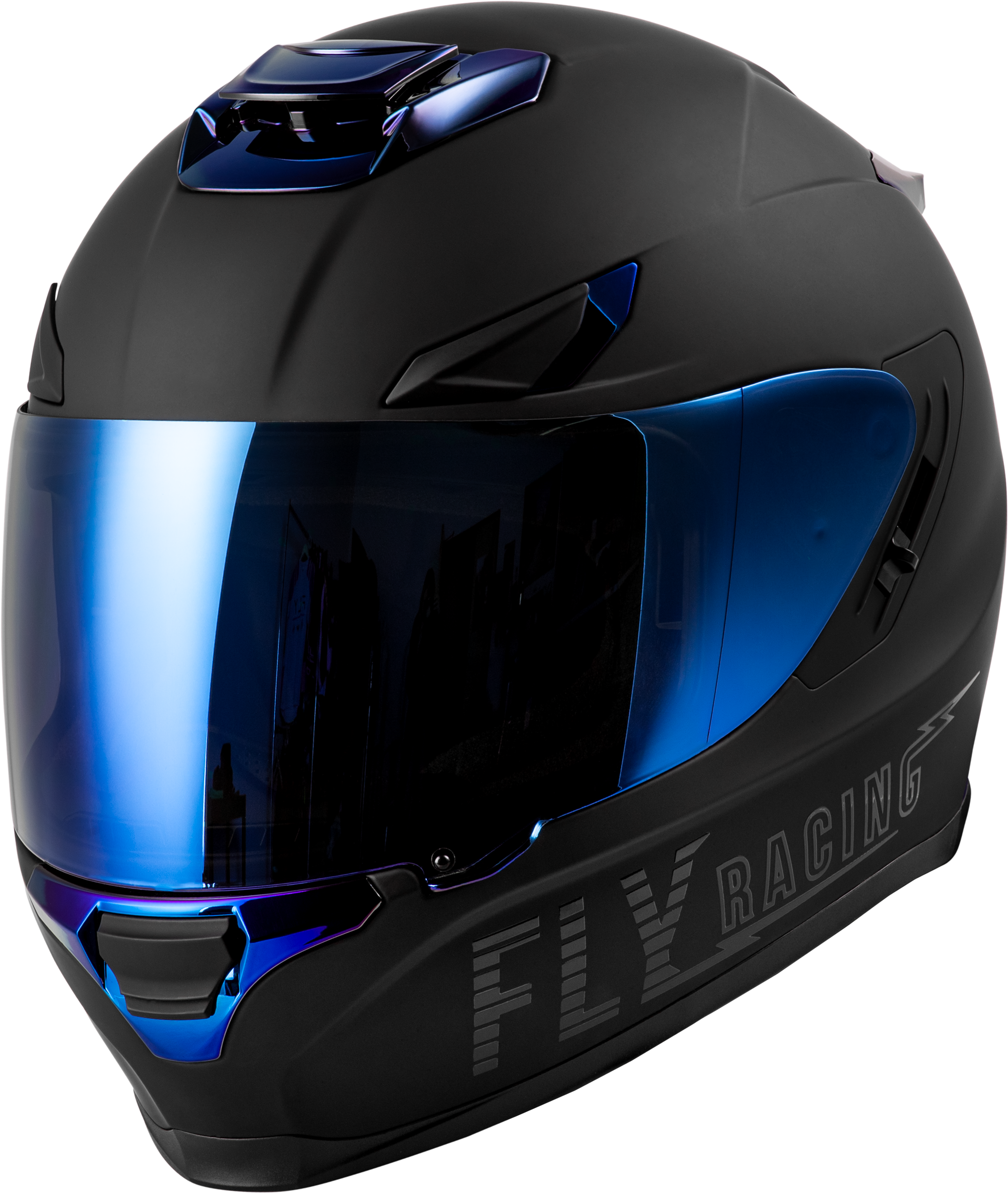 Sentinel Recon Helmet Matte Black/Blue Chrome Md – SnyderPowersports.com